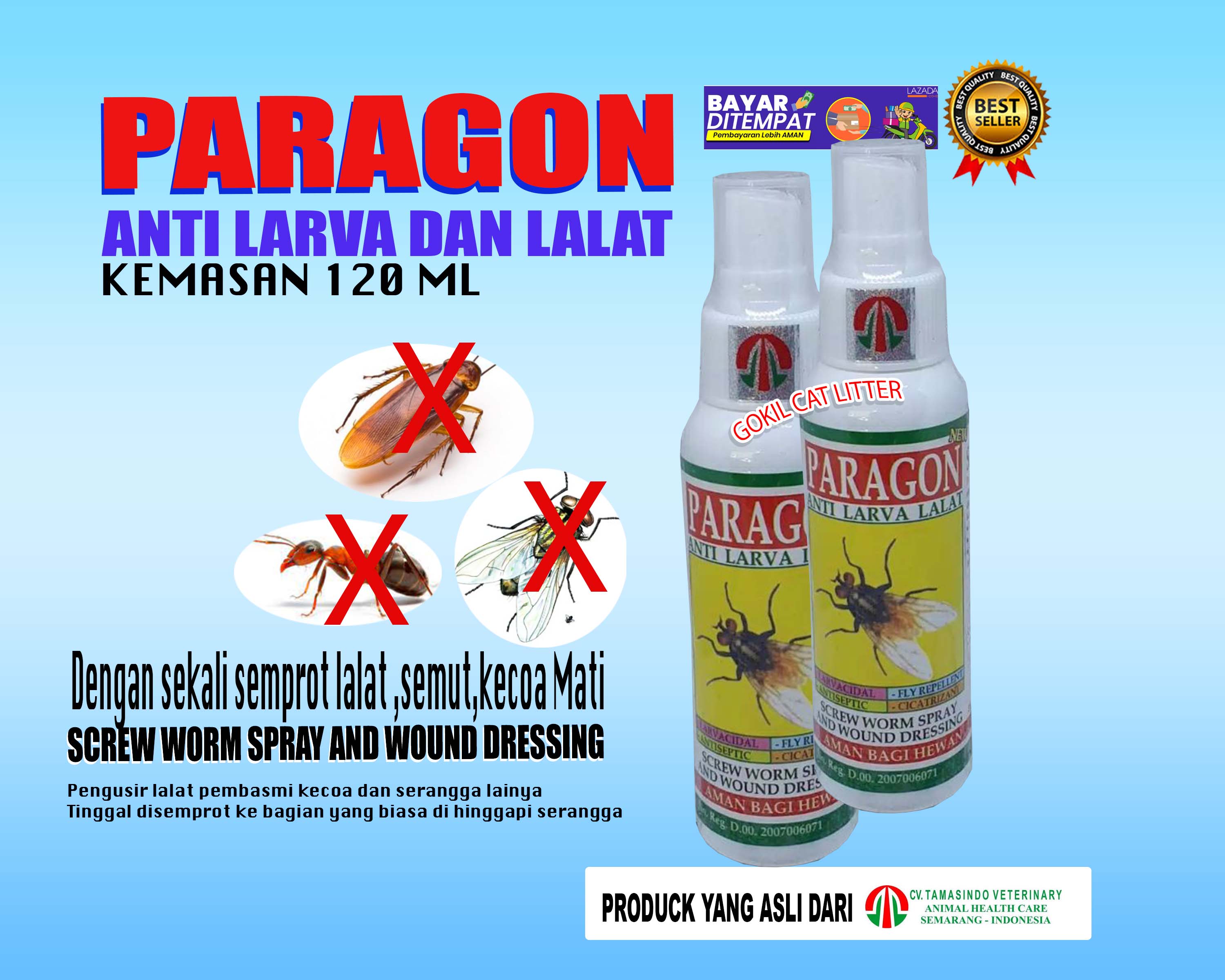 PARAGON SPRAY -OBAT PENGUSIR LALAT OBAT ANTI LARVA LALAT LUKA SAPI ...