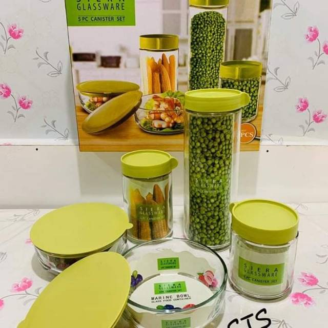 Toples Kaca Marine 5 Set - Toples Kaca Set - Mangkok Kaca Set - Tempat ...