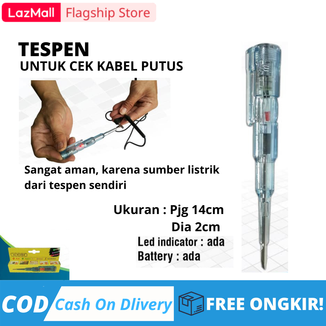 PROMO!!! Tespen Cek Kabel Putus / Test Pen DC Panjang 14 cm | Lazada ...