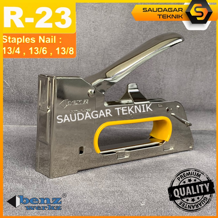 Staples Gun Tacker R23 R25 R28 3 In 1 Stapler Nailer Alat Paku Tembak ...