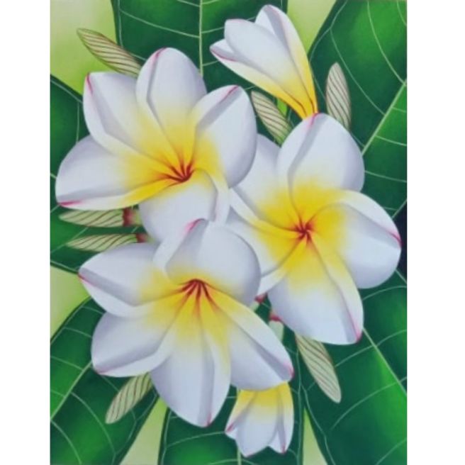 Lukisan bunga kamboja putih | Lukisan Bali | Lukisan indah | Lukisan ...