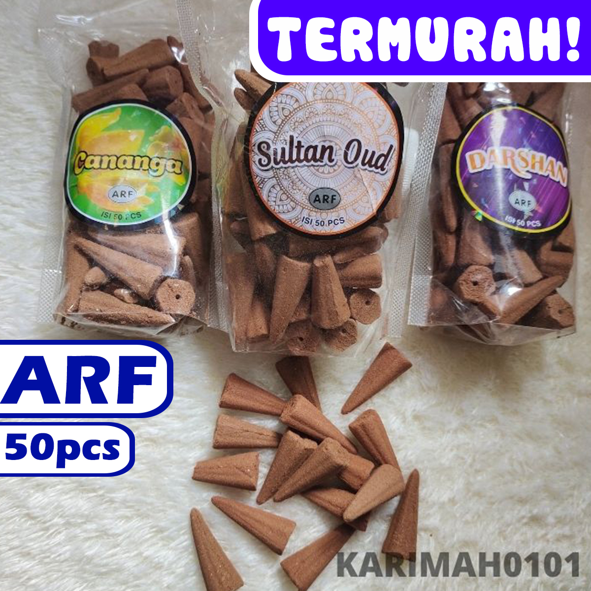 BUKHUR KERUCUT ARF DUPA KERUCUT Buhur Pengharum Ruangan isi 50pcs ...