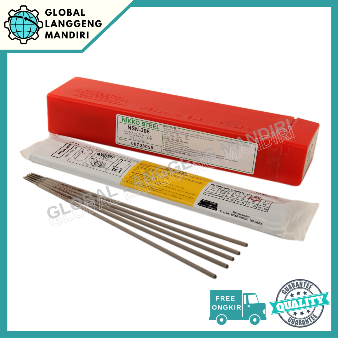 KAWAT LAS STAINLESS NSN308 3.2MM (1KG) NIKKOSTEEL / KAWAT LAS LISTRIK ...