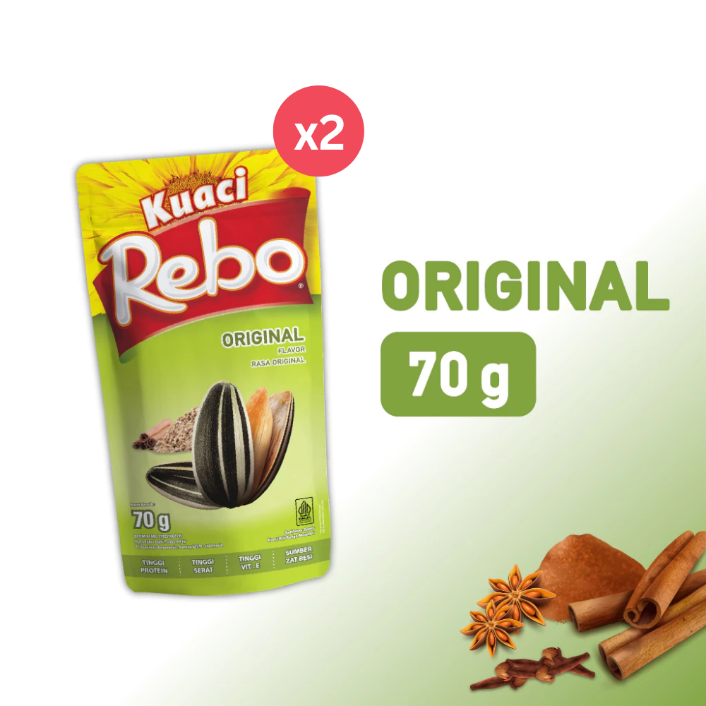 [Paket isi 2] Rebo Kuaci Biji Bunga Matahari Original 70gr - Random ...