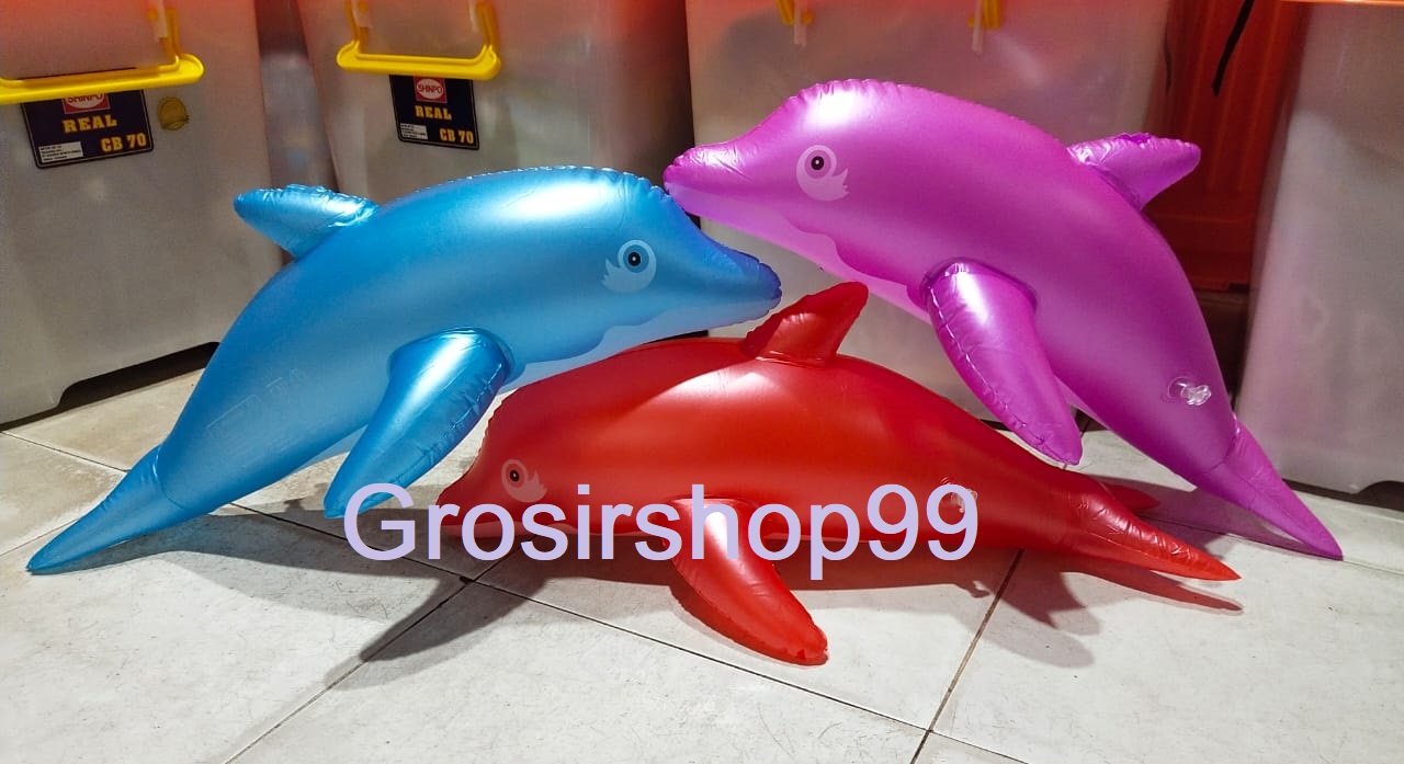 Boneka Mainan Balon Tiup Model Lumba Metalik / Dolphin Bahan PVC SNI ...