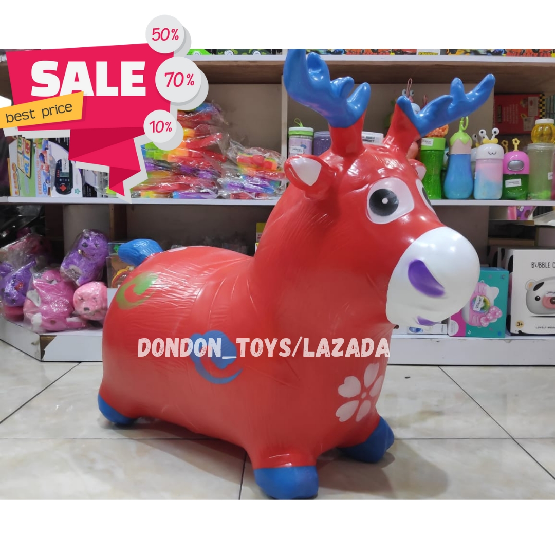 Mainan Kuda Karet Animal Jumping Model Kerbau / Rusa Mainan Kuda Karet ...