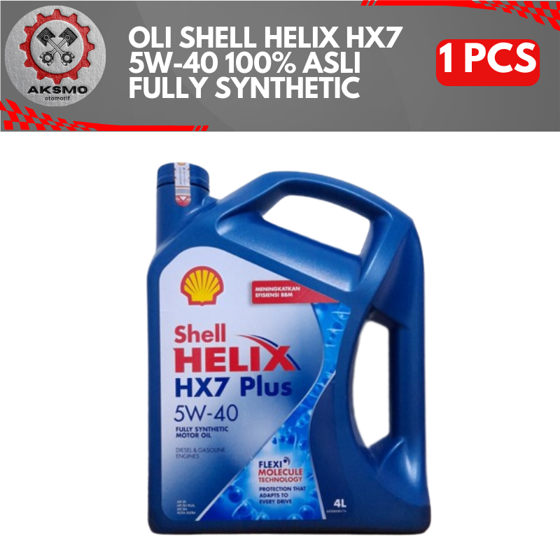 Oli Shell helix HX7 5W-40 100% asli fully synthetic SN plus 4 liter ...