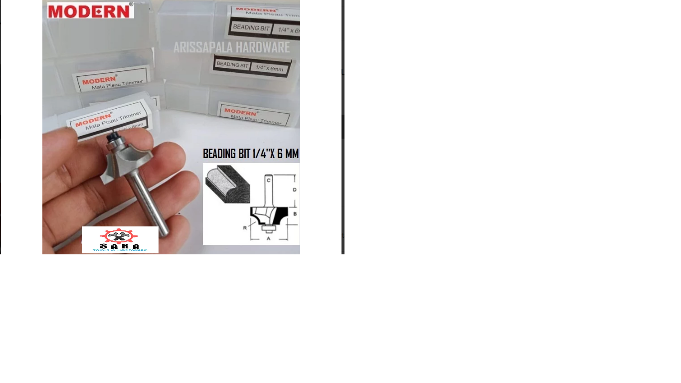 Modern Mata Profil Beading Bit 6 mm Mata Pisau Trimmer Router Lis ...