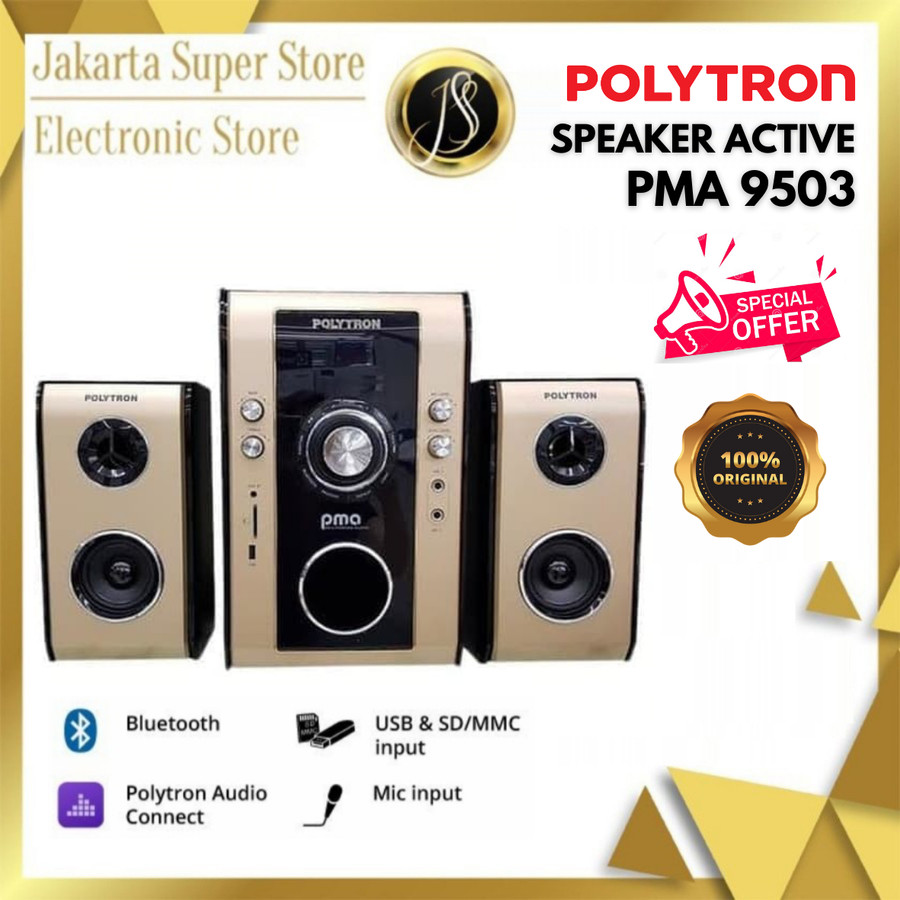 SPEAKER POLYTRON PMA 9503 SPEAKER MULTIMEDIA KARAOKE BLUETOOTH | Lazada ...
