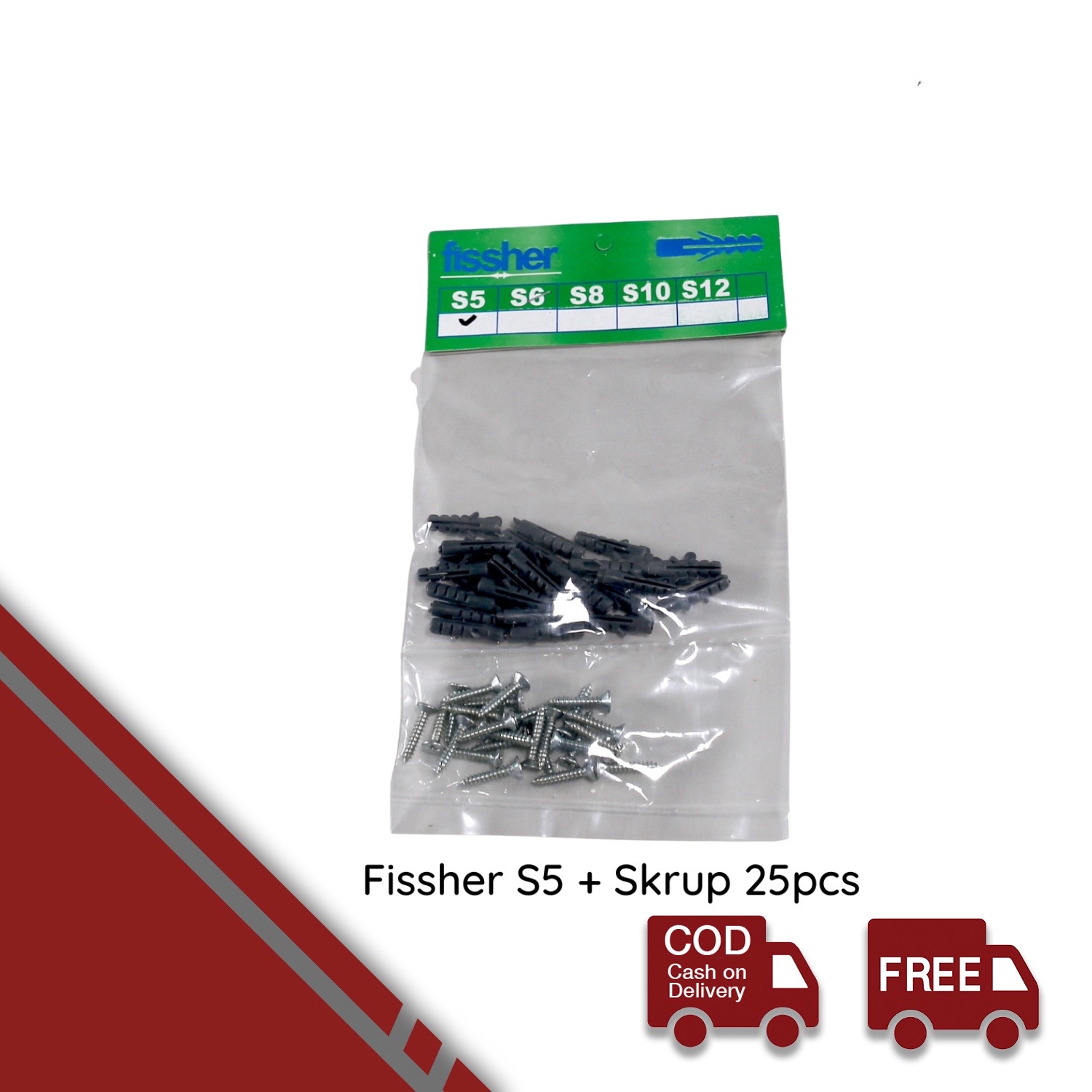 Fisher Paku Tembok Set S5 - F12 Termasuk Skrup Fiser Sekrup Tanam Dinding | Lazada Indonesia