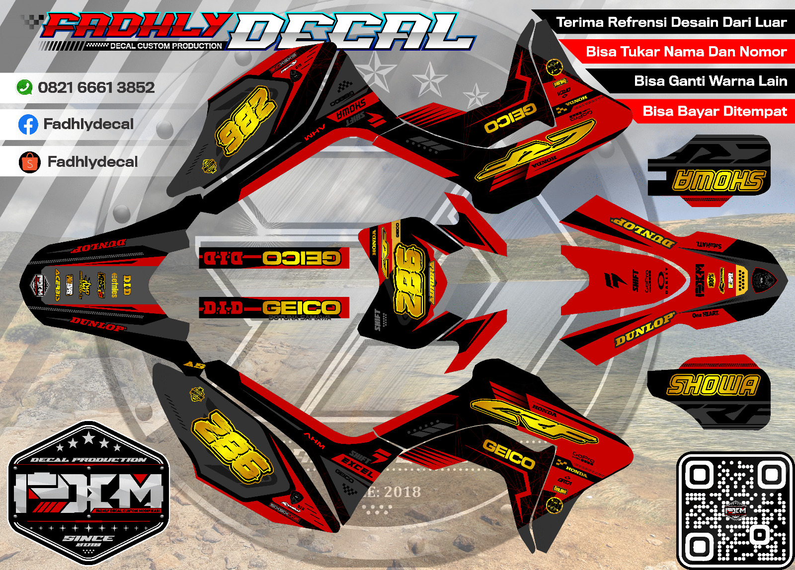 decal crf 150 l full body Stabilo HItam fullbody keren elegan dan ...