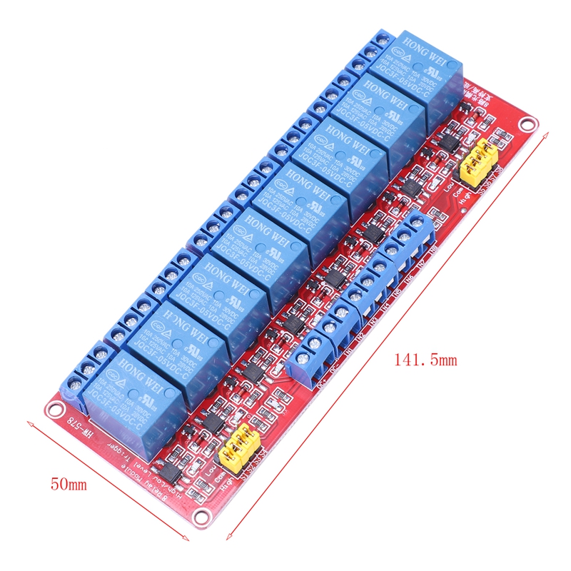 8-Channel 8-CH Relay Module DC 5V with Optocoupler isolation H/L high ...