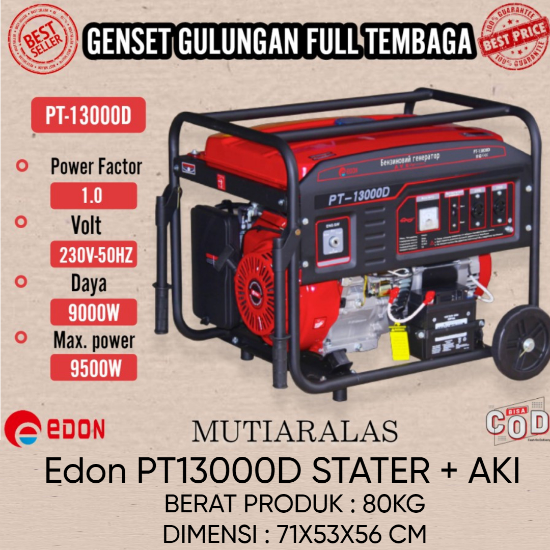EDON PT-13000D MESIN GENSET 9500 WATT GENERATOR 4 TAK TERMURAH | Lazada Indonesia