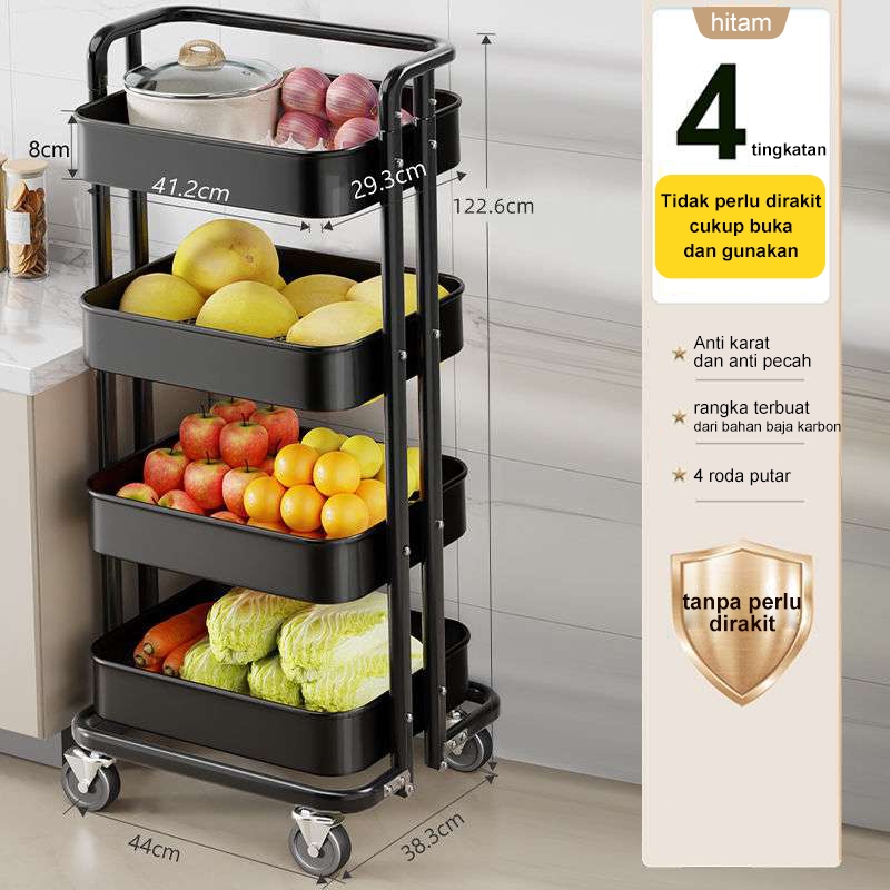 Rak Troli Susun Besi Rak Besi Susun Rak Roda Rak Dapur Stainless Rak ...