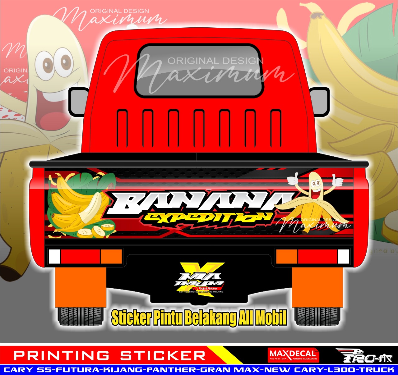 Sticker Pintu Belakang Mobil Pick Up L300 / Grandmax / Panther / Carry ...