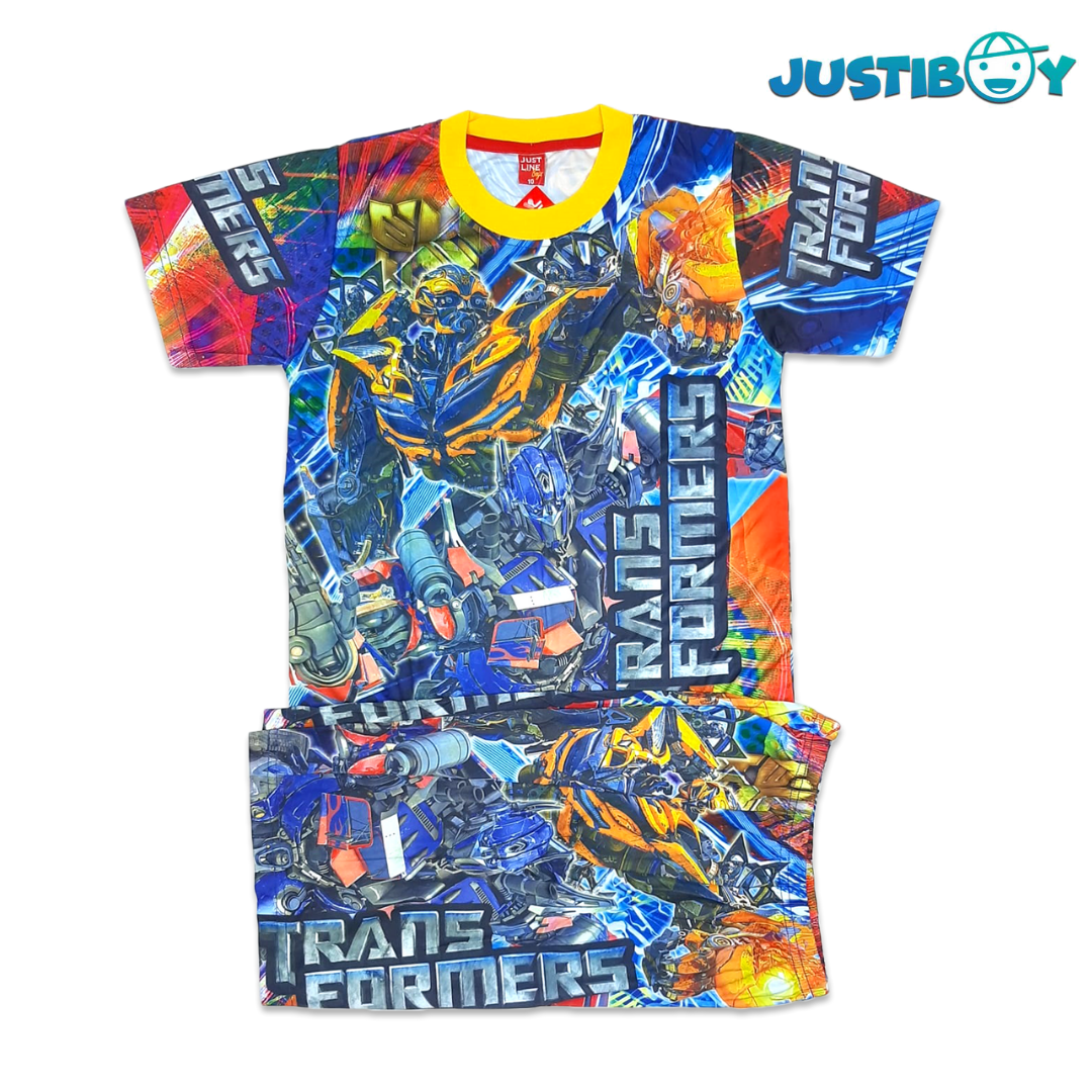 Setelan Anak Transformers Warna Bahan Polyester Gambar Transformer ...