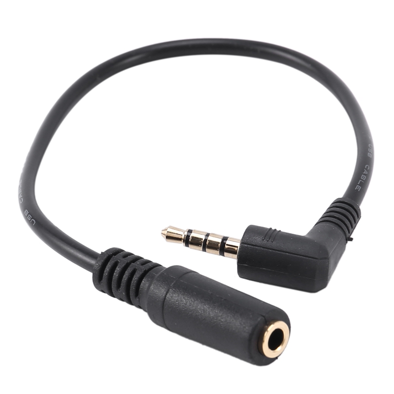 90 degree right angled 3.5mm 4 poles Audio Stereo Male to Female ...