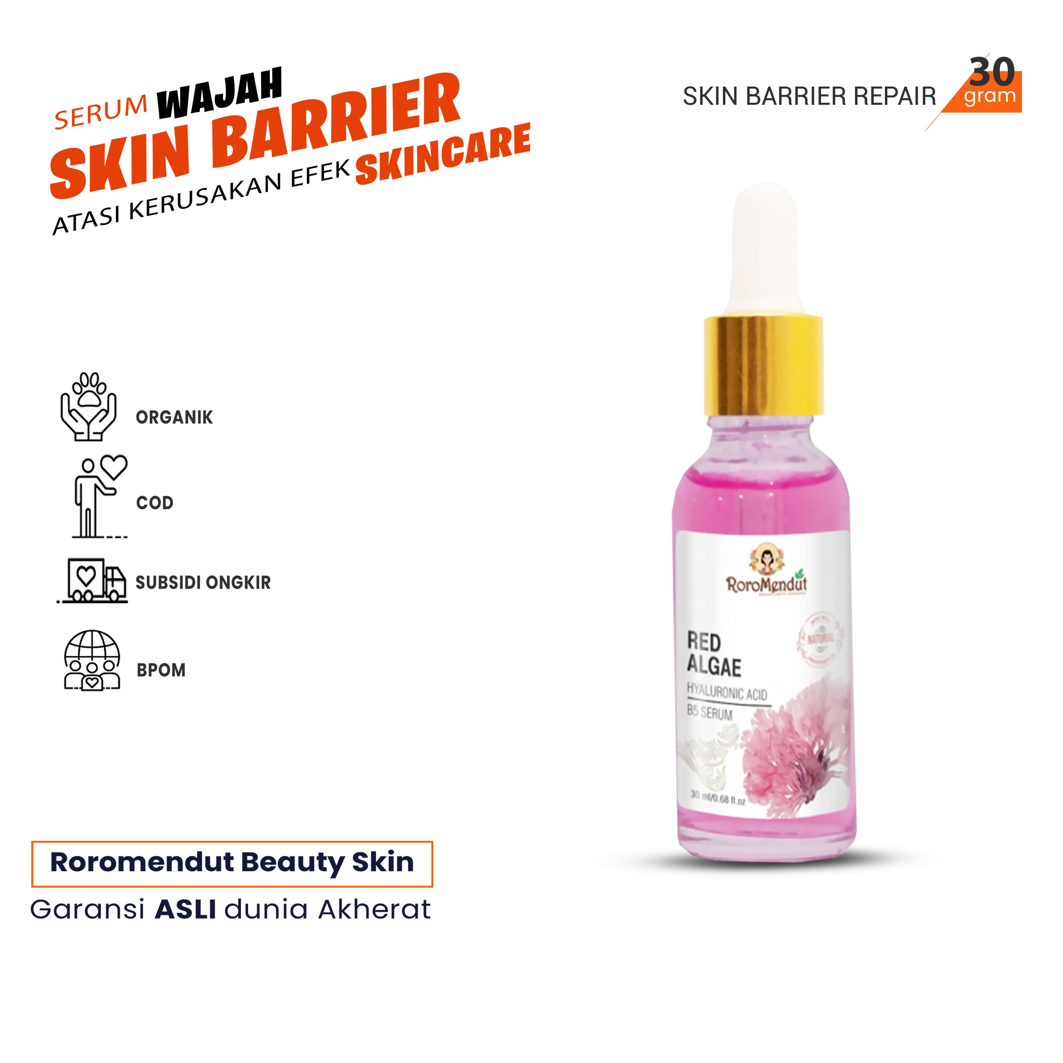 Roro Mendut Red Algae Hyaluronic Acid เซรั่ม B5 30Ml - Roromendut ...