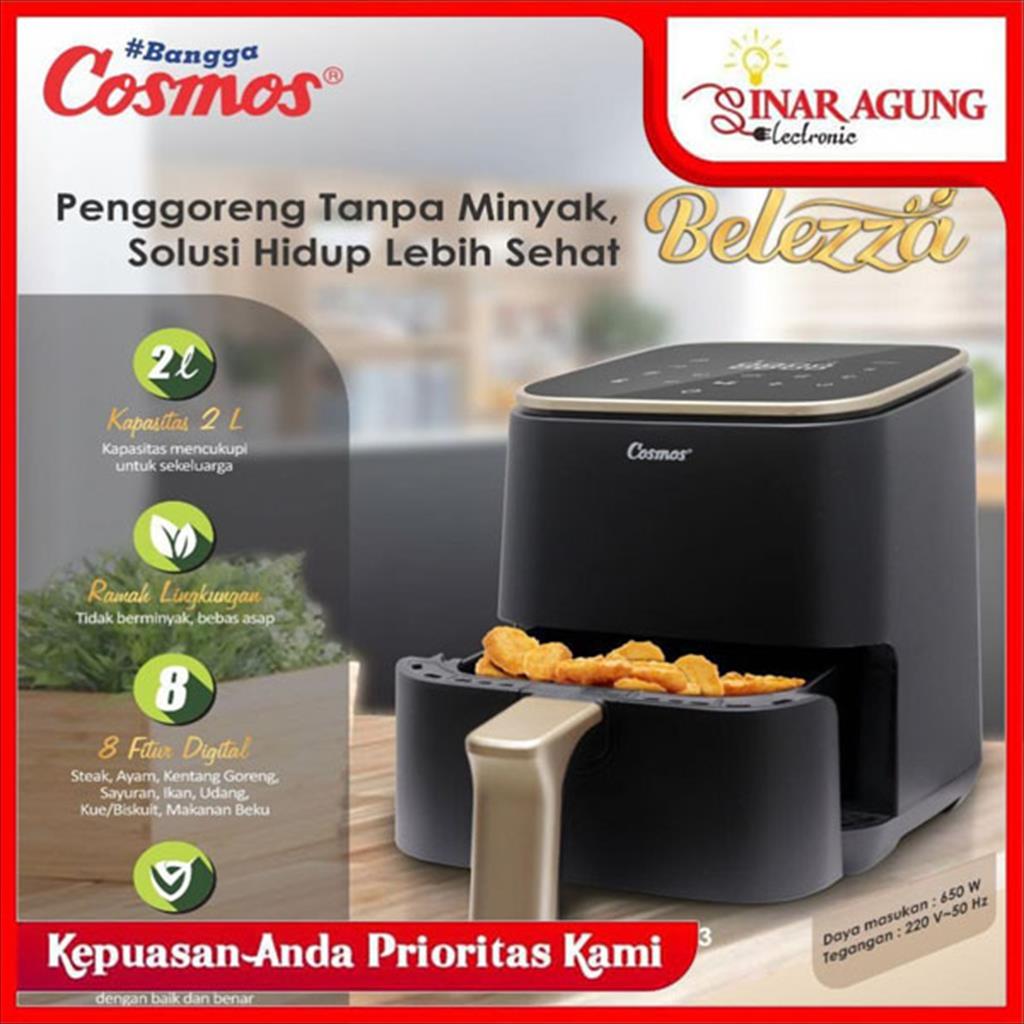 COSMOS AIR FRYER DIGITAL CAF 6603 / CAF-6603 2 LITER 8 IN 1 100% ORI ...