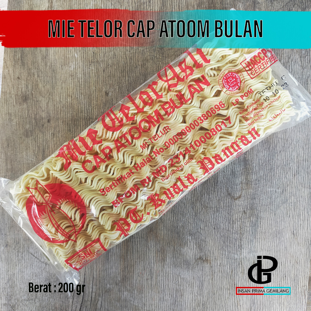 Mie Telor Telur Asli Cap Atoom Bulan Atom bulan 200 gr | Lazada Indonesia