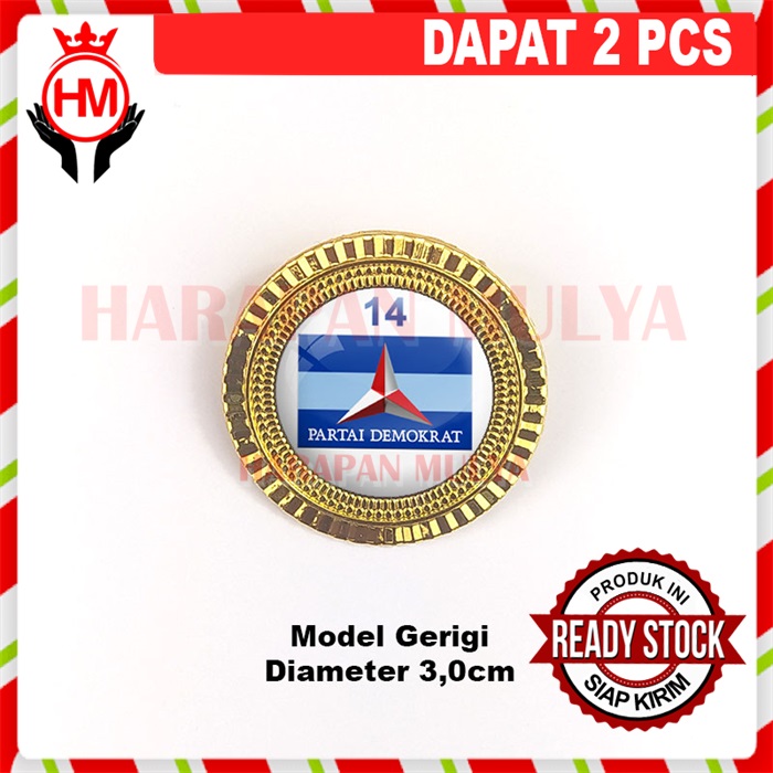 Pin Partai Demokrat Lencana Pin Logo Partai Demokrat Pin Wing Bros ...