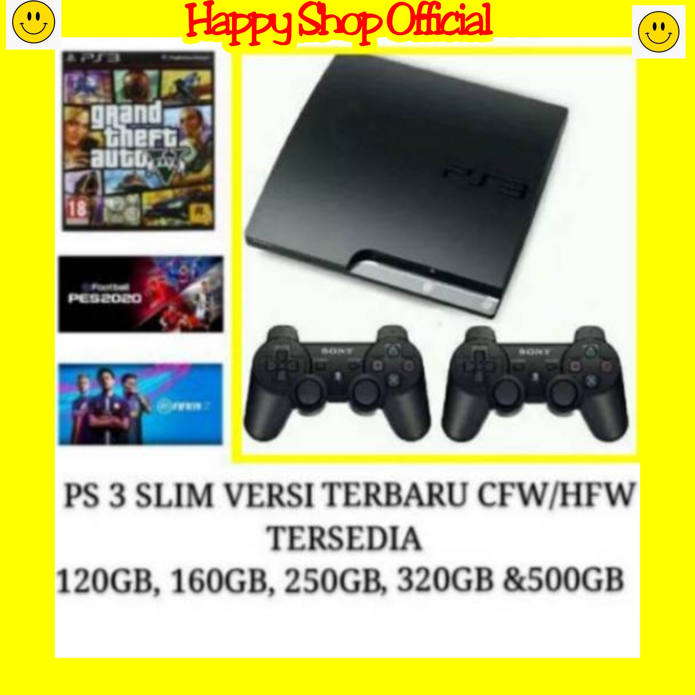 PLAYSTATION PS 3 SLIM 500 GB FULL SET VERSI TERBARU MURAH TERJAMIN ...
