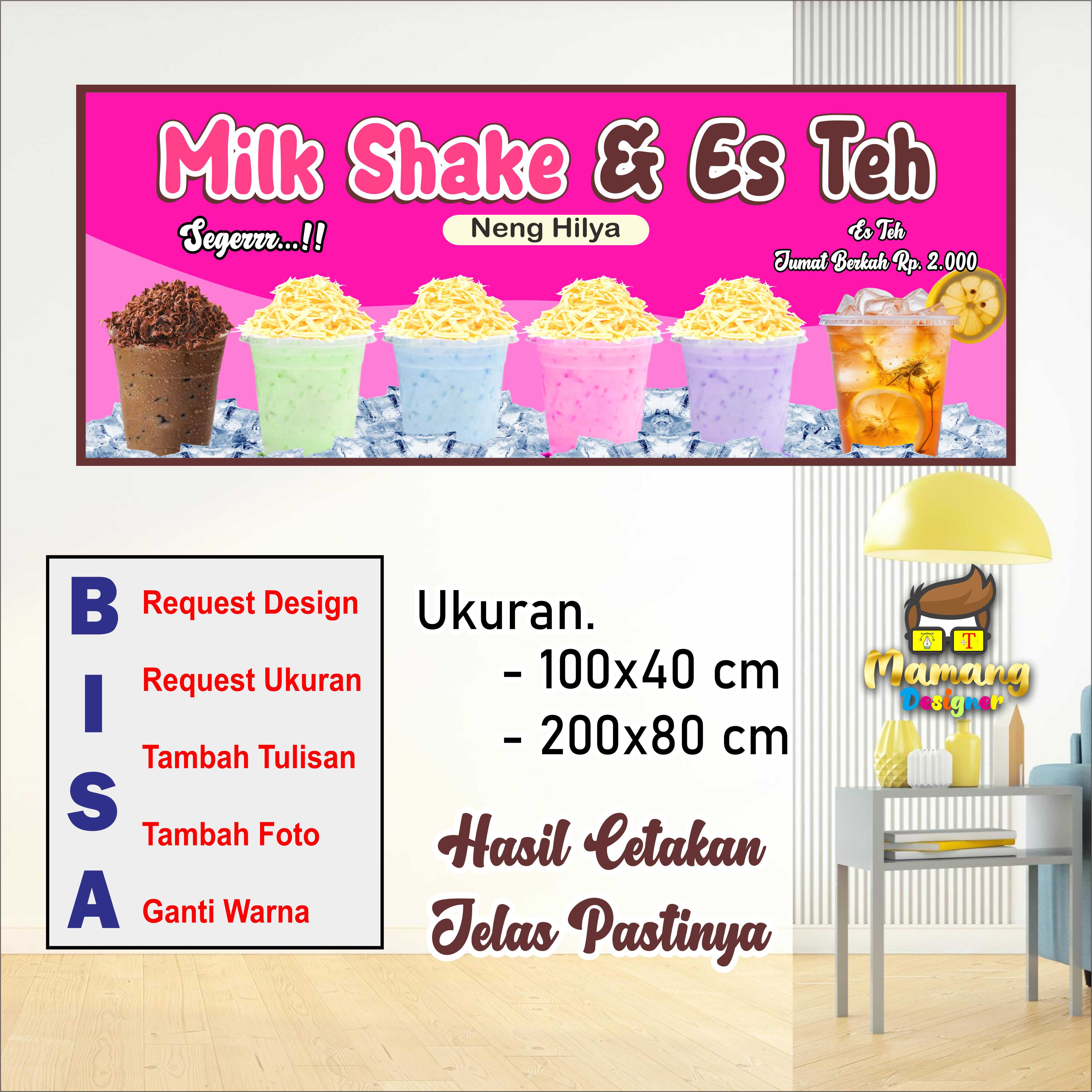 Cetak Spanduk Banner Untuk Usaha Minuman Milk Shake Dan Es Teh bb ...