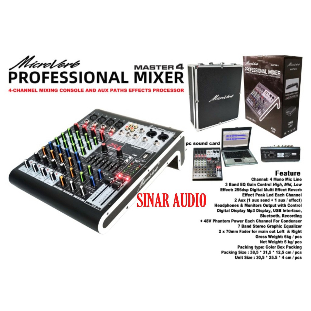 Mixer Audio 4 channel Microverb Master4 Master 4 | Lazada Indonesia