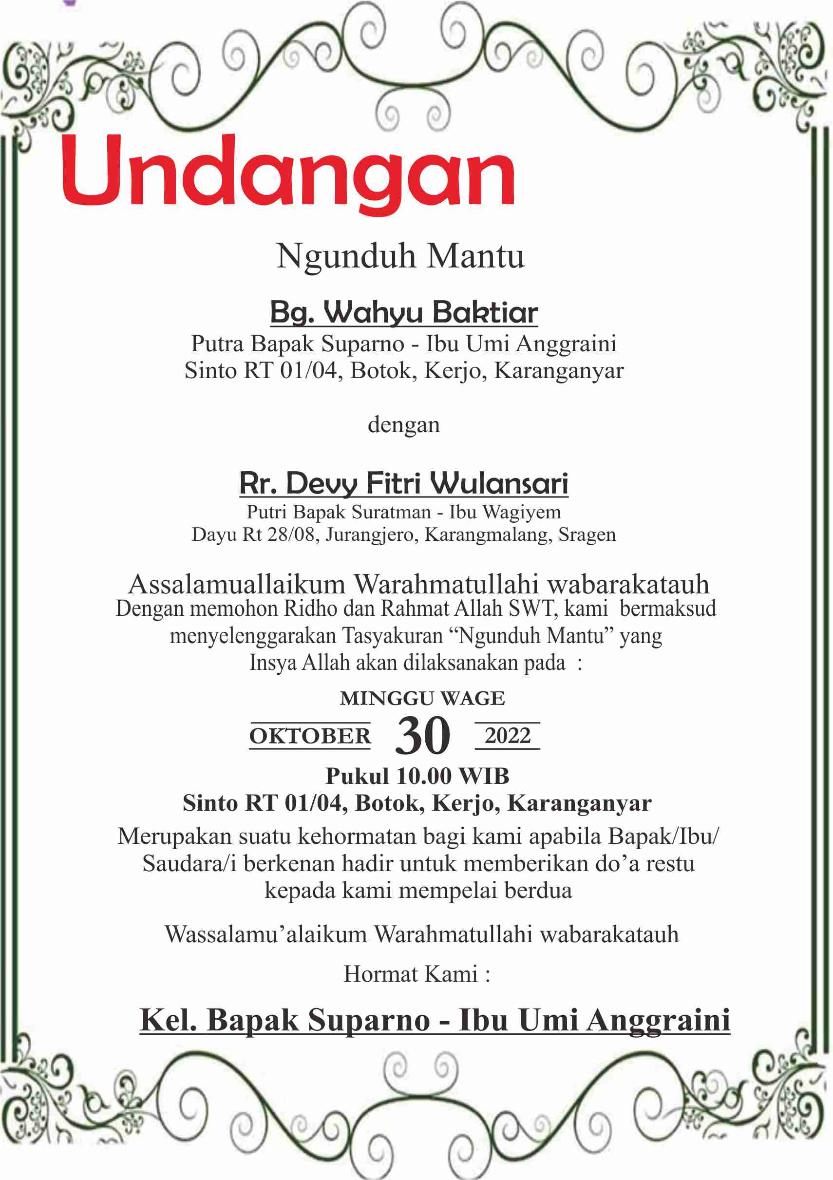 Undangan nikahan/Undangan pernikahan/undangan resepsi/Undangan munjung ...