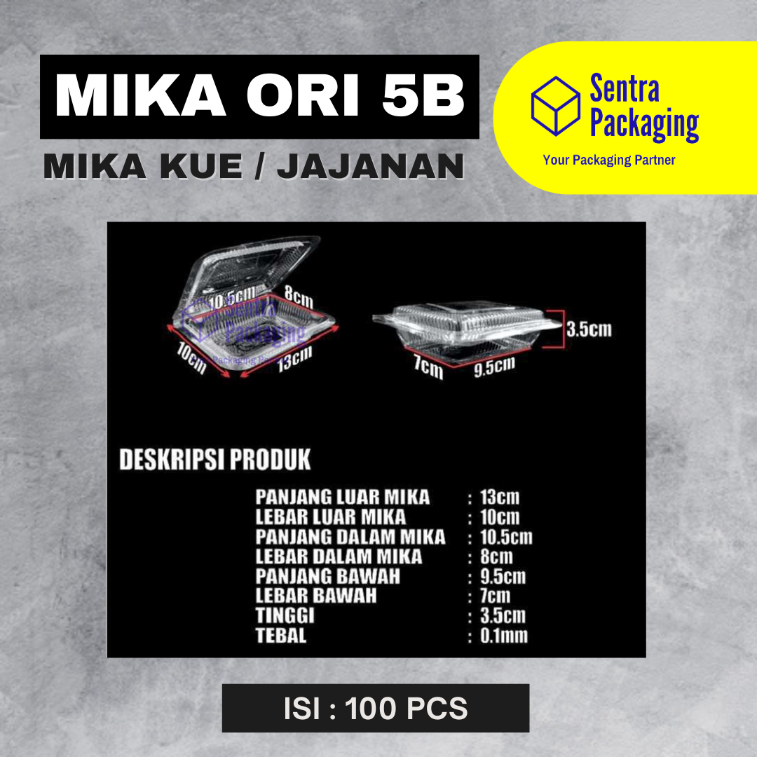 Mika Ori 5B / Mika Kue / Plastik / Tray Box Nasi Uk 5 Kemasan Kotak ...