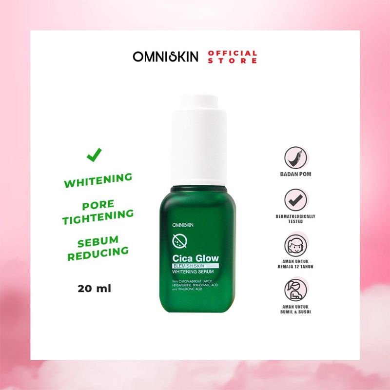 OMNISKIN Cica Glow Blemish Skin Whitening Serum 20ml Serum Pencerah Wa | Lazada Indonesia