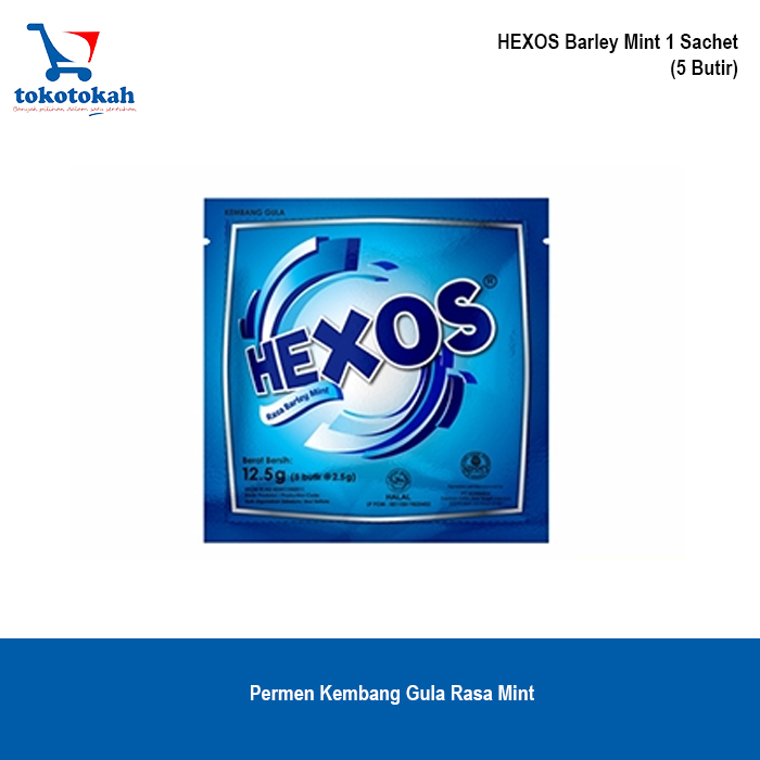 HEXOS barley mint sachet permen pelega tenggorokan produksi KONIMEX-10pcs | Lazada Indonesia