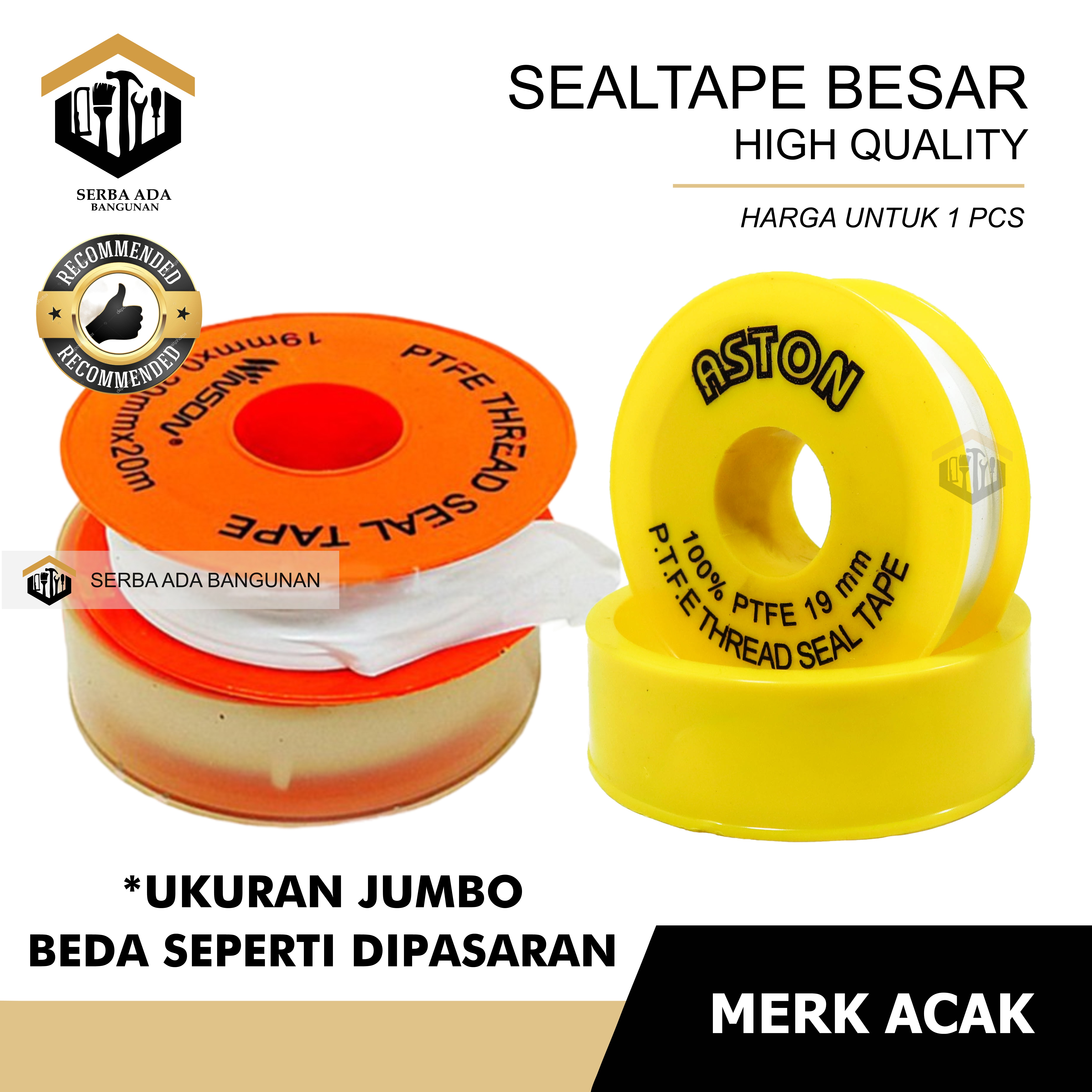 SEALTAPE UKURAN JUMBO BESAR / ISOLASI TALI PITA ANTI KEBOCORAN/ SEAL ...