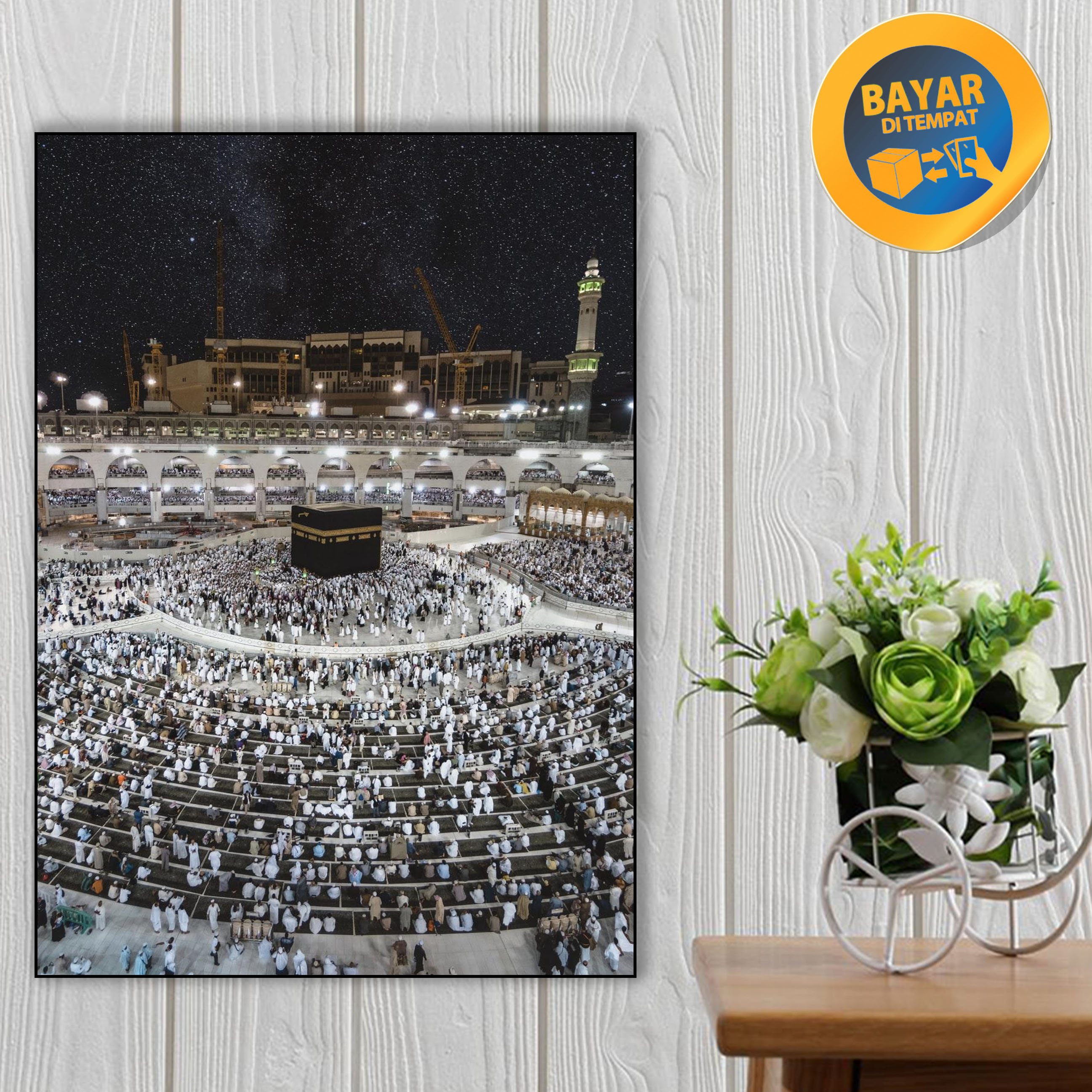 HIASAN DINDING TEMA KA'BAH / POSTER KA'BAH / POSTER KAYU / WALL DECOR ...