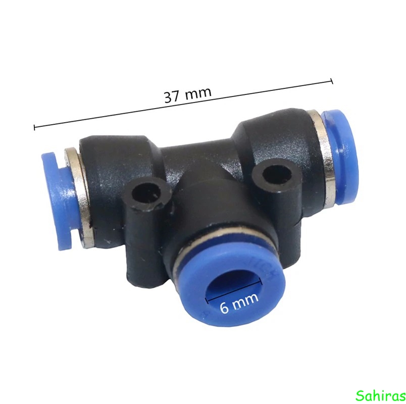Fitting Slip Lock T Tee Pneumatic Konektor Selang PE 3 Arah 6mm 3 Way ...