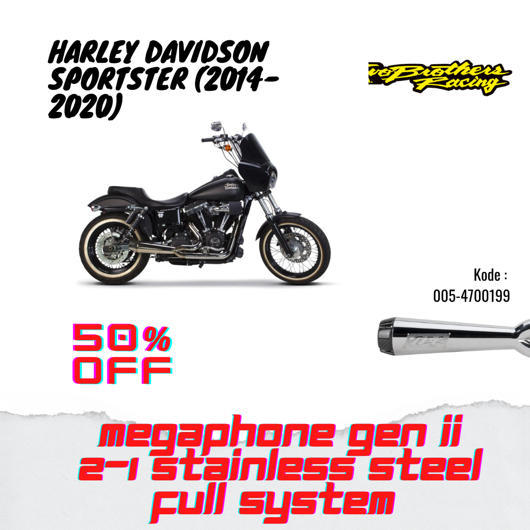 Knalpot Two Brother TBR Harley Davidson Sportster (2014-2020) Megaphone ...