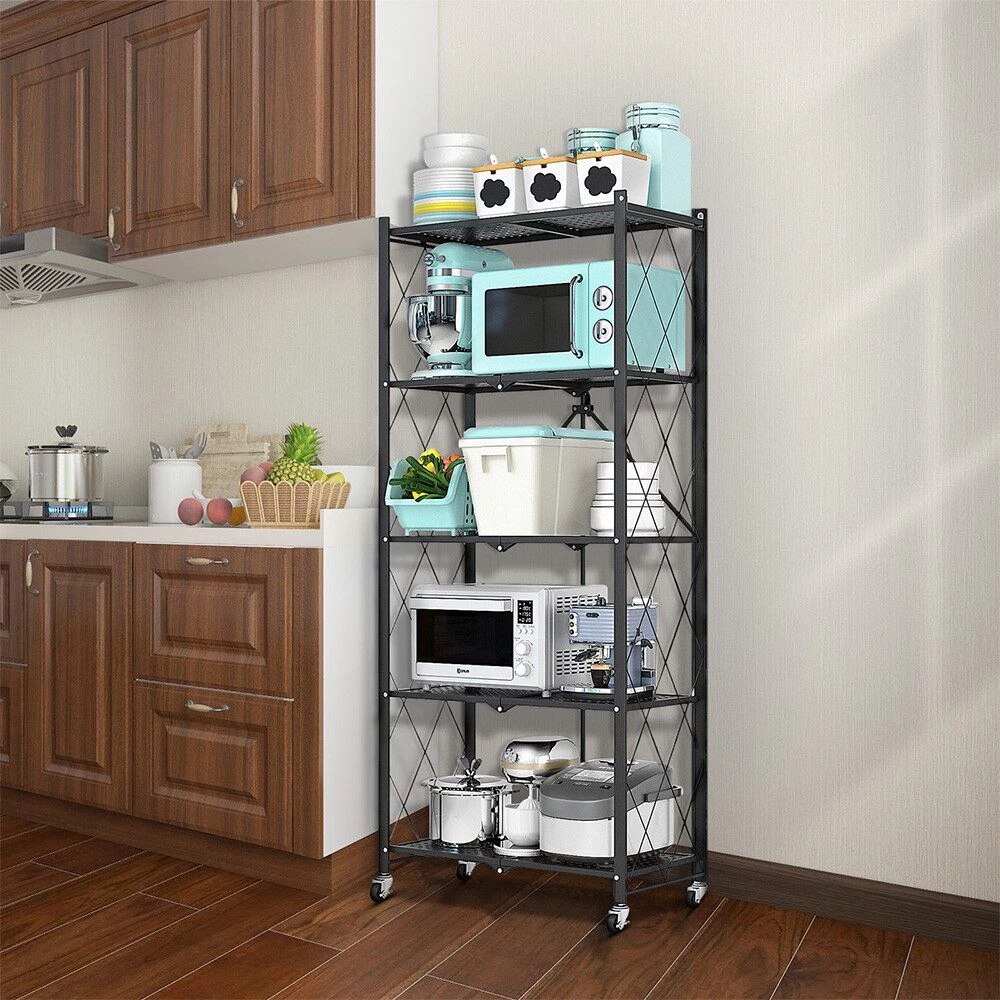 Rak Besi Lipat Folding Dapur - 5 KING Susun Cabinet Tidak Gampang Karat ...