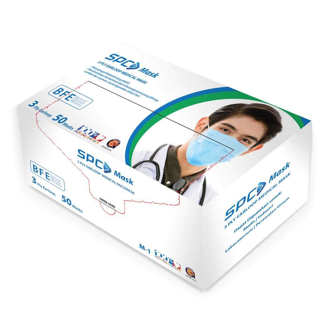 SPC Masker Medis 3Ply 1Box Isi 50 Earloop Headloop Mask Medical Mask ...