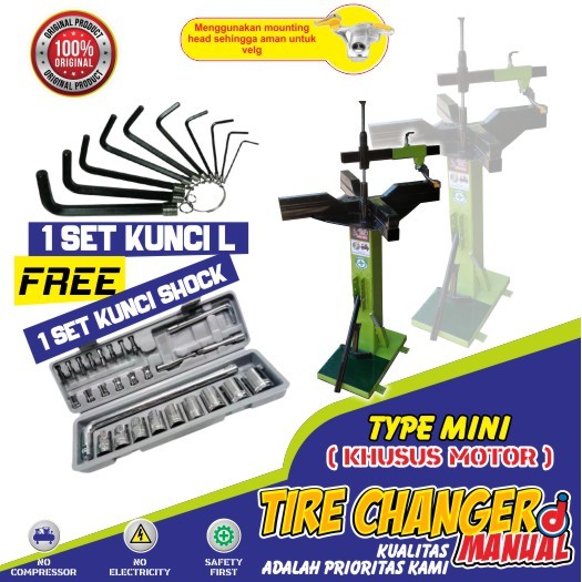 Tire changer manual atau alat buka ban secara manual untuk motor / Tyre ...