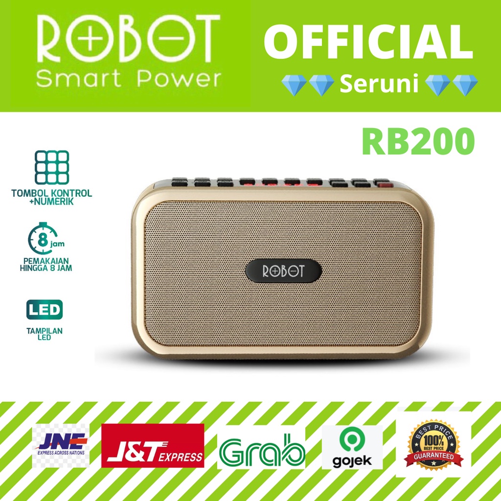 (SERUNI) SPEAKER BLUETOOTH ROBOT RB200 LED DISPLAY 5.0 | Lazada Indonesia
