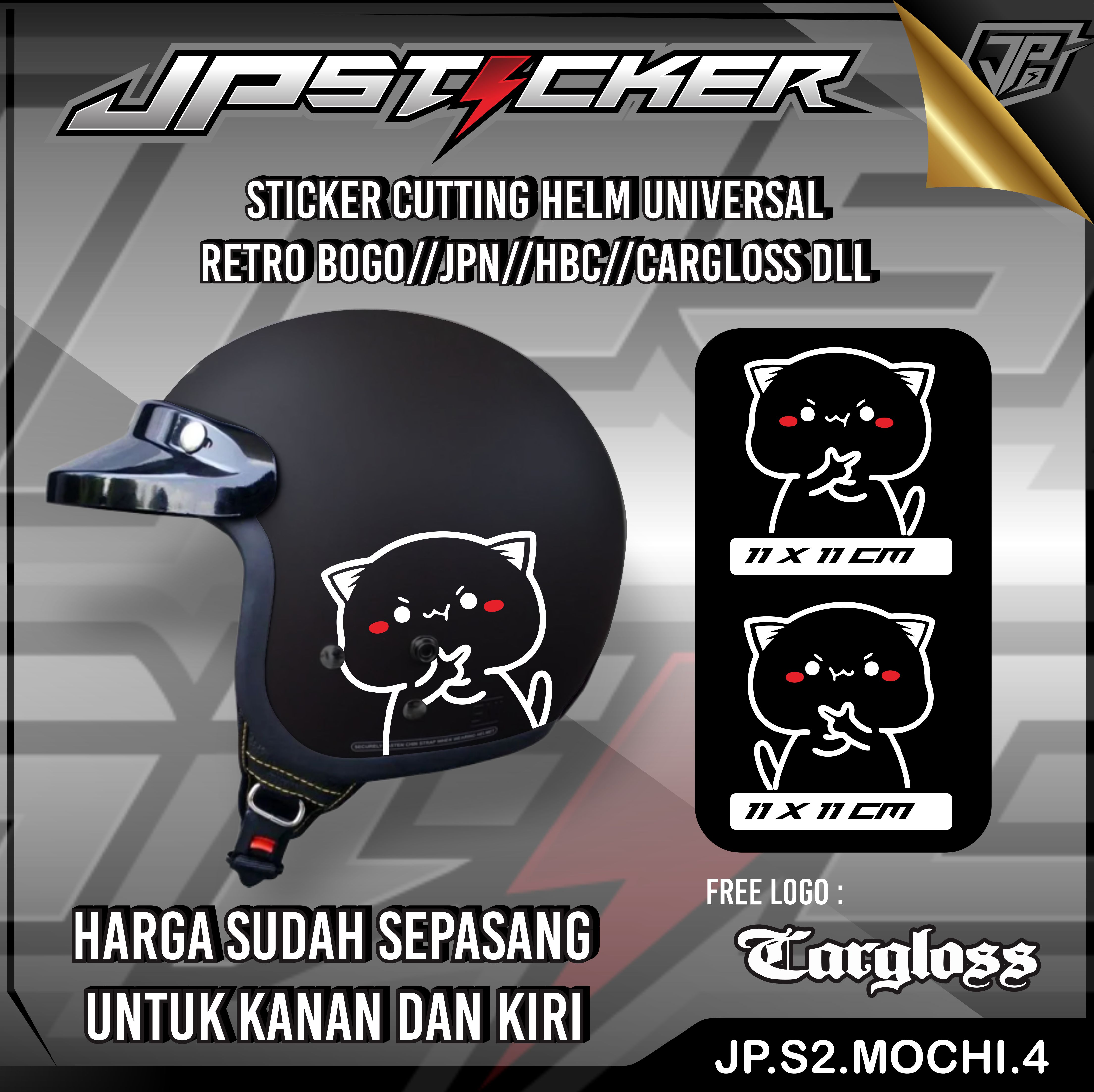 JP STICKER HELM BOGO - Stiker Helm Bogo Mochi Cutting Sticker Aksesoris ...