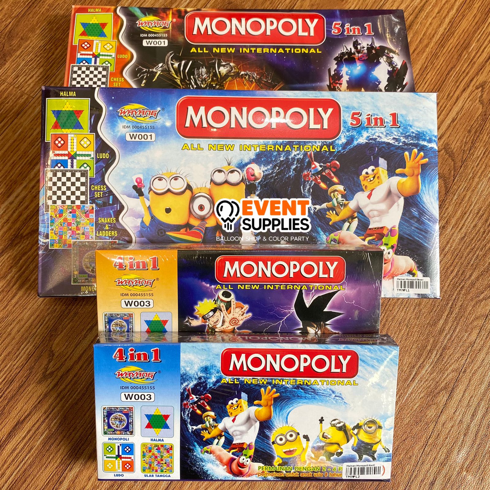 Monopoli Game / Monopoly 4in1 & 5in1 Ludo / Ular Tangga / Halma Mainan ...
