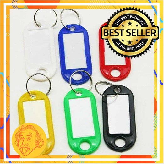 (DAPAT 5PCS) Gantungan Kunci Label Nama Key Ring Warna Tag Plastik ...