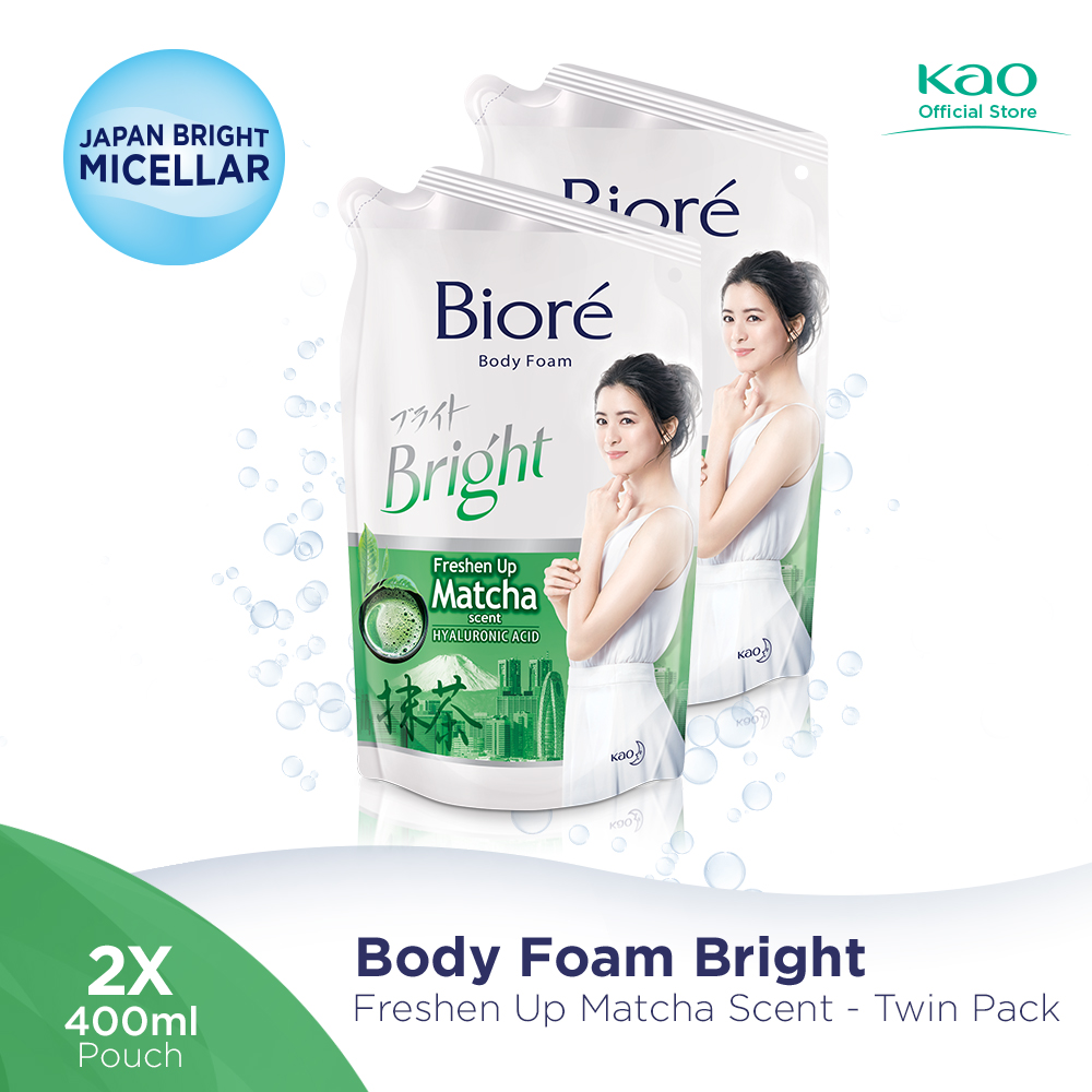 Biore Bright Body Foam Matcha 400ml Twinpack (Sabun Mandi Cair Isi ...