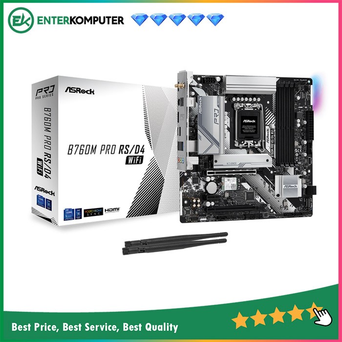 ASRock B760M Pro RS/D4 WIFI (LGA1700, B760, DDR4, USB3.2 Type-C ...
