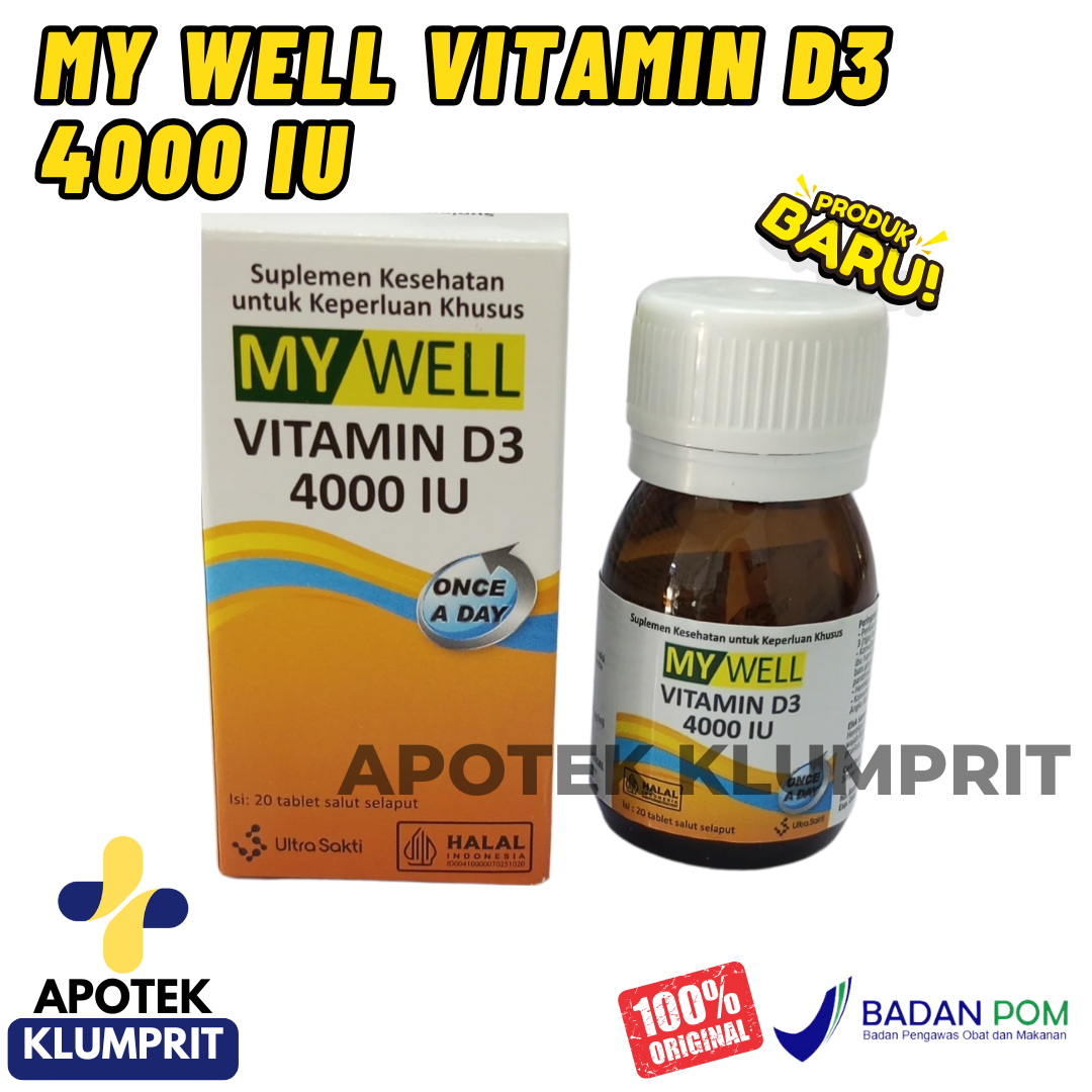 MY WELL/ MY WELL D3 4000 IU/ VITAMIN D3/ 4000 IU/ 1 BOTOL/ 20 TABLET ...