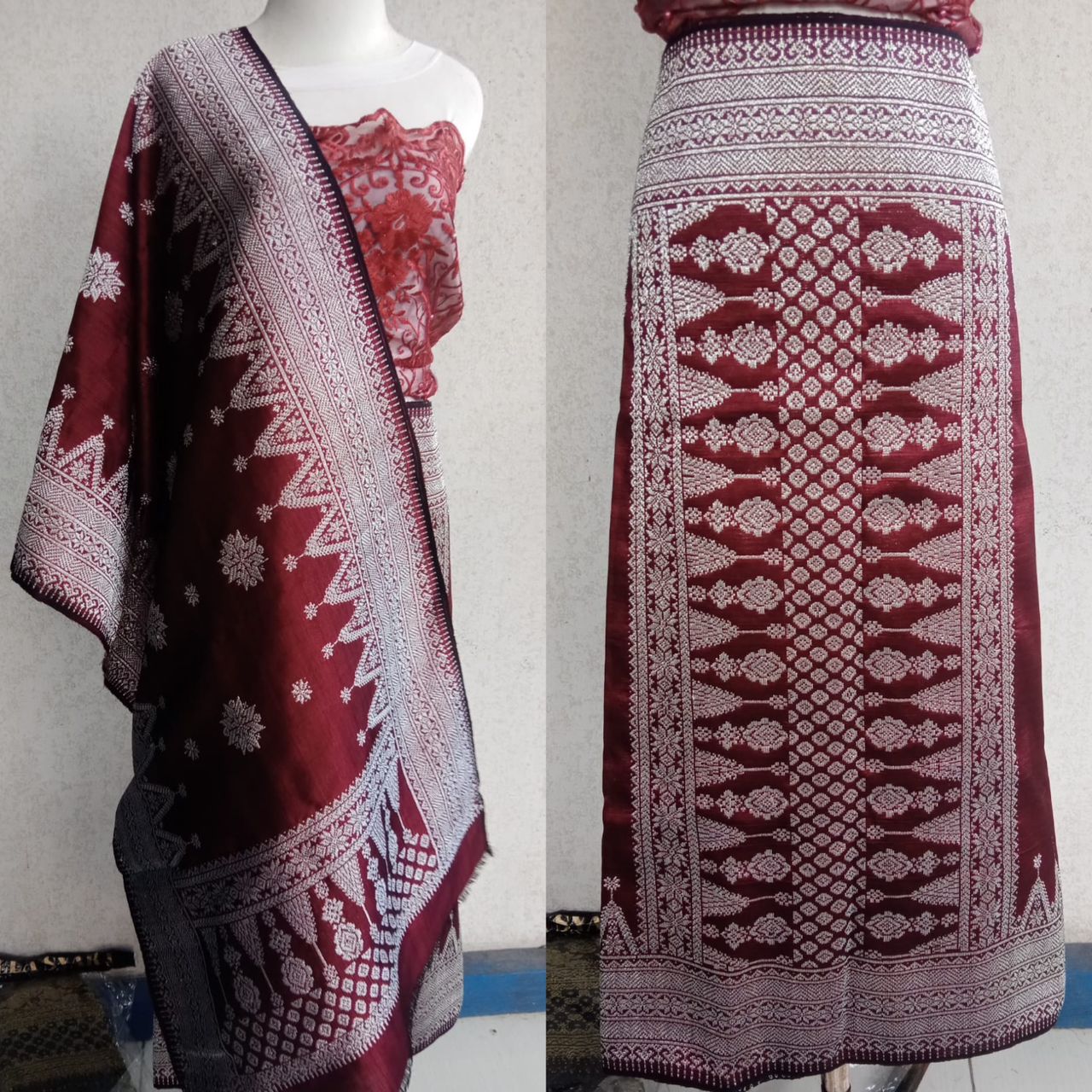 Songket Palembang Tenun Tangan Cantik Manis Premium Warna Merah Hati ...