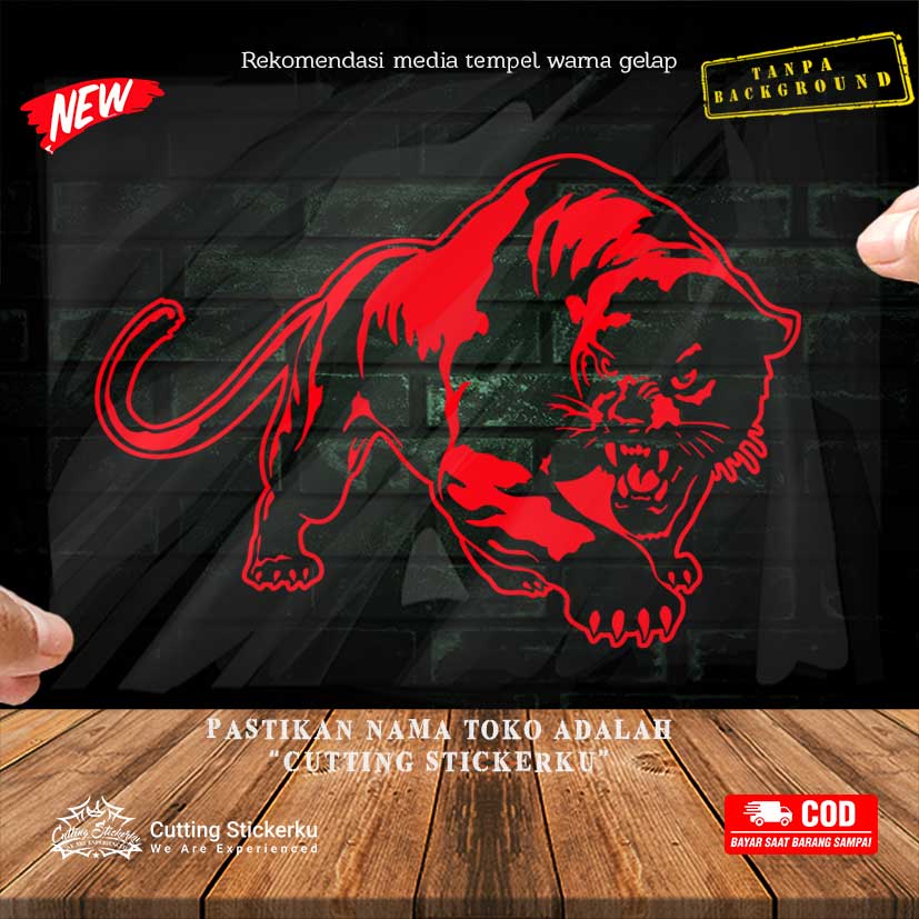 Black Puma Cutting Sticker Variasi Motor Mobil Macan Hitam Kumbang ...