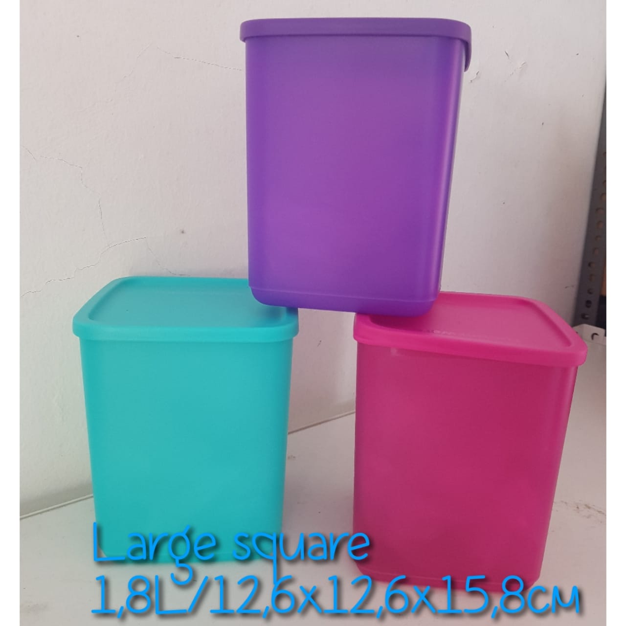 LARGE SQUARE TUPPERWARE 1PCS TOLES TUPPERWARE UKURAN 1.8LITER TOPLES ...