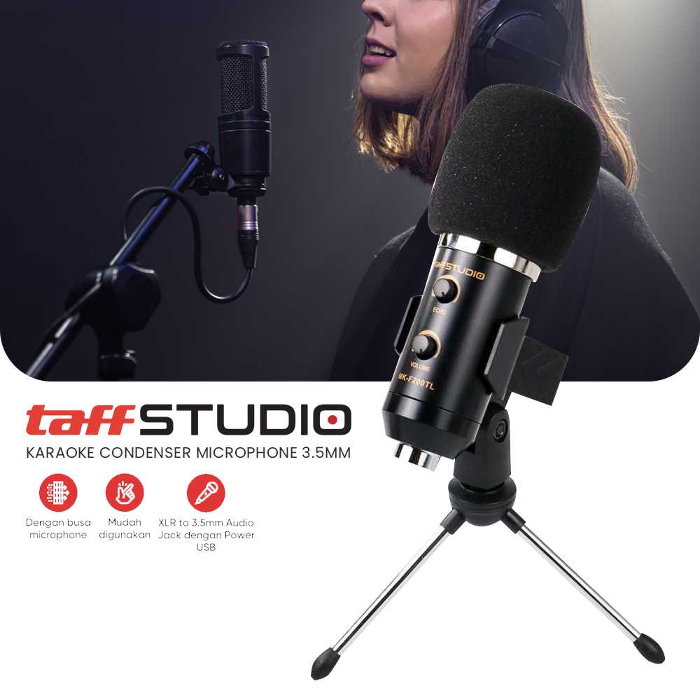 Microphone 3.5mm with Stand - MK-F200TL /Mikropon Mic YOUTUBER LIVE ...